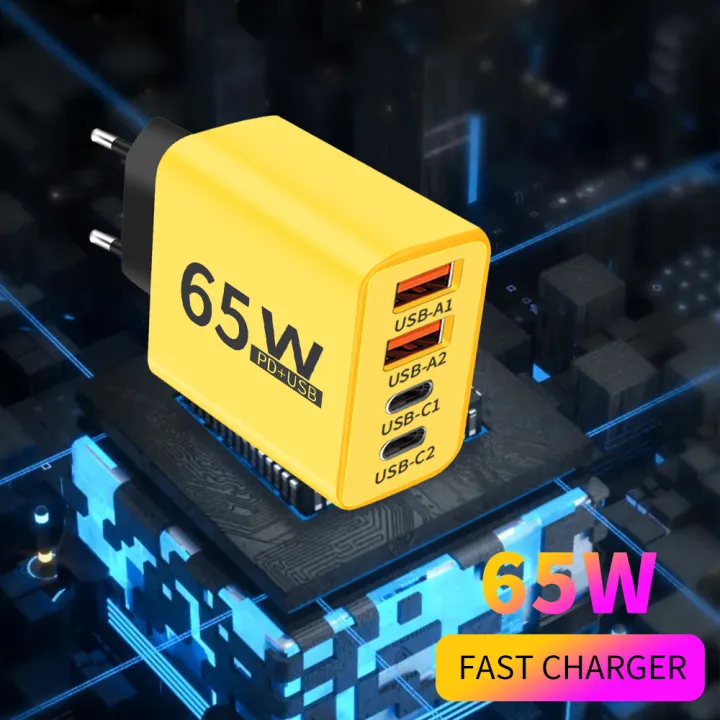 PD 65W USB Charger QC 3.0 Fast Charger Type C Mobile Phone Chargers ...