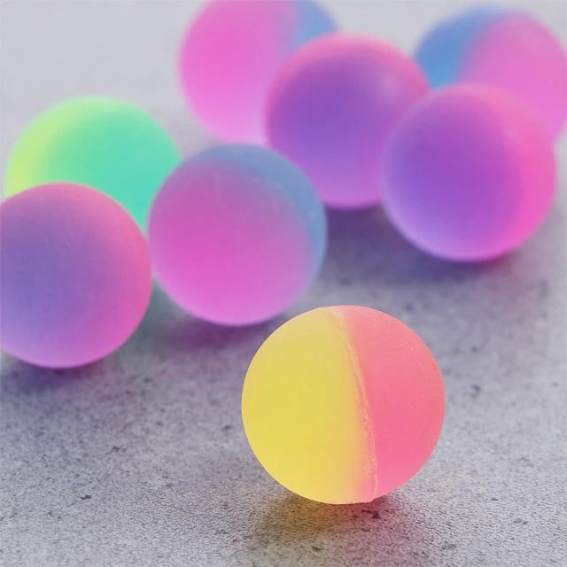 (32mm) Bicolor Elastic Bouncing Ball Pack of 4/6/12/25 Pcs/set Kids ...