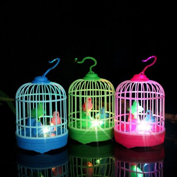 Hanging Bird Cage Toy Kids Singing Chirping Bird Toy Sounds Movements ...