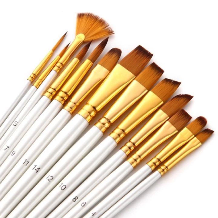 13Pcs Painting Brushes Set Artist Painting Brush for Oil Acrylic ...