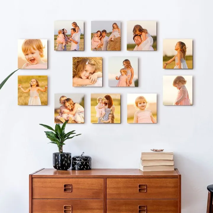 Customize photo tiles frame for room wall decoreaion stickable wall ...