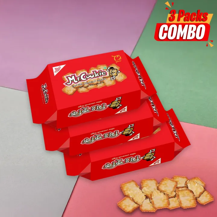 Mr. Cookie Family – Combo of 3 Packs (175g Each) | Butter & Coconut ...