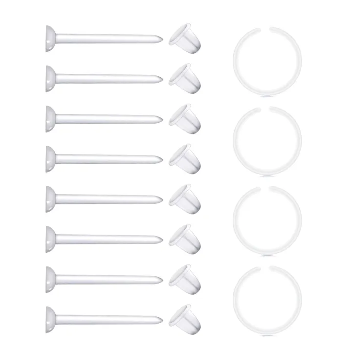 12pcs Invisible Clear Bioflex Flexible Acrylic Nose Rings Spacers ...