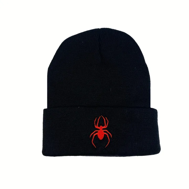 New Spider Hats Women Men Knitted Beanie Cap Skull Embroidered Cap ...