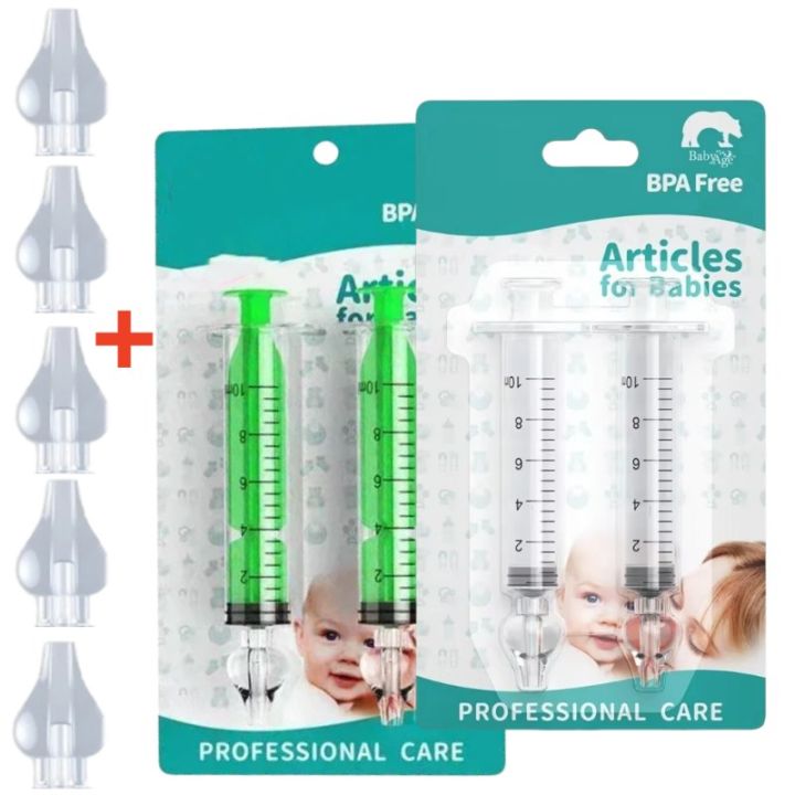 20ML Baby Nasal Syringe Set with 5 Silicone Heads Baby Nasal Aspirator ...