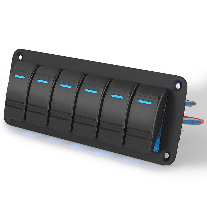 DaierTek LED Rocker Switch Panel 12V 24V 6 Gang Car Switch Panel ON OFF ...
