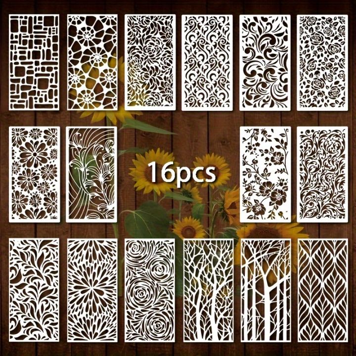 16pcs Geometric Painting Stencils Reusable Plastic Templates for ...