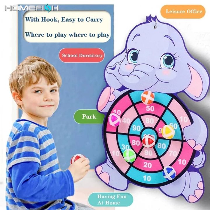 Animal Dart Board for Kids with Sticky Balls Indoor Outdoor Sport Multi ...