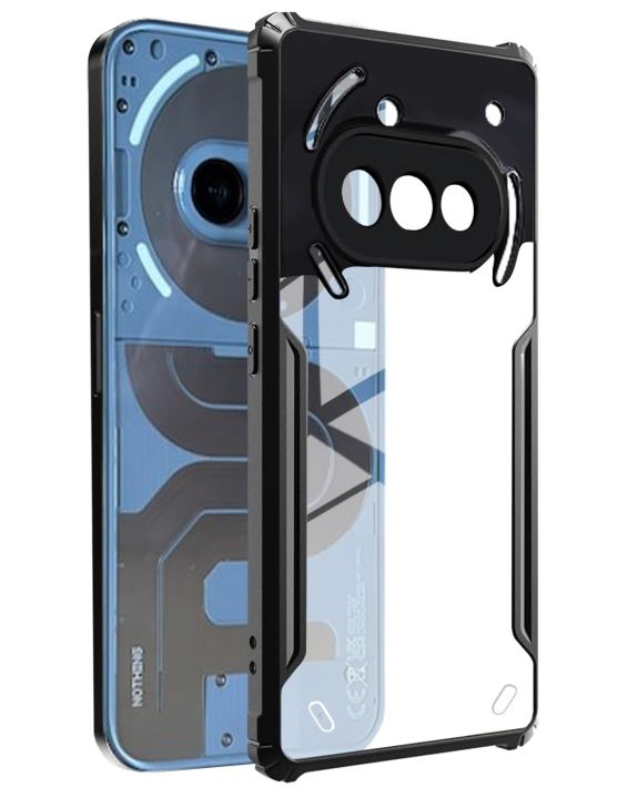 For Nothing Phone 3A Transparent Black Shockproof Camera Protective ...