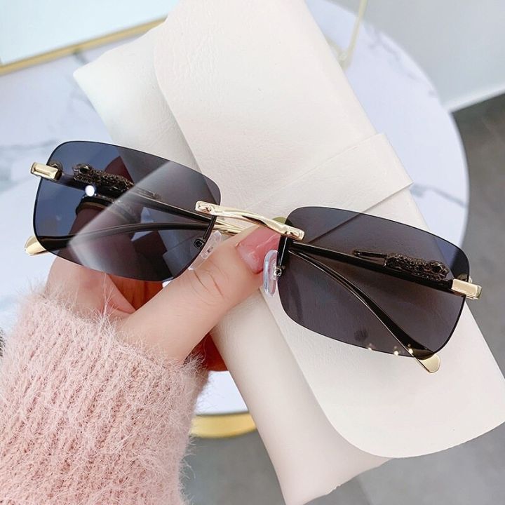 Vintage Square Sunglasses New Small Women Rimless Sun Glasses Shades ...