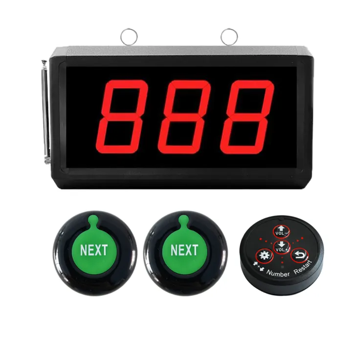 Take A Number Machine Restaurant Wireless Calling Queue Management System 3 Digits LED Counter ...