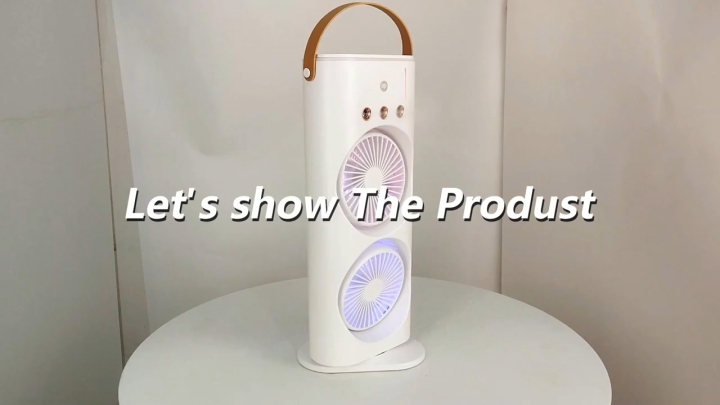 3-in-1 Multifunctional Rechargeable Spray Cooling Fan – Dual Head Mini ...