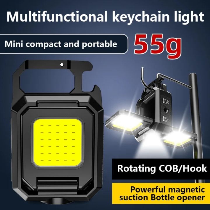 Mini LED Flashlight 1000LM USB Rechargeable COB Work Lights IPX4 ...