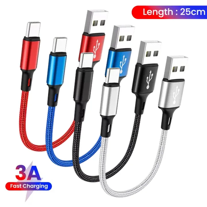 0.25M Short Cable Micro USB Cables Type c Data Cord Fast Charging ...