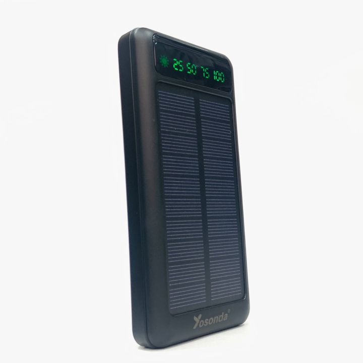 Yosonda 10000mAh Solar Charging Power Bank With LED Flashlight, LED Display, Built-IN 4 Cables ...