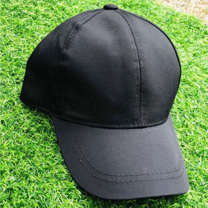 Premium Black Cap | Unisex Adjustable Casual Cap for Men & Women | ප් ...