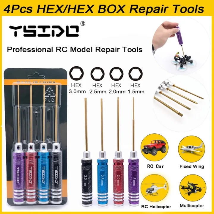 4Pcs YSIDO Hex Screw Driver Screwdriver 1.5mm 2.0mm 2.5mm 3.0mm Tool BOX For FPV Racing Drone ...