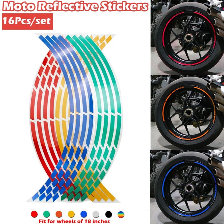 8 Colors Car Styling Strips Reflective Motocross Bike Motorcycle Wheel ...