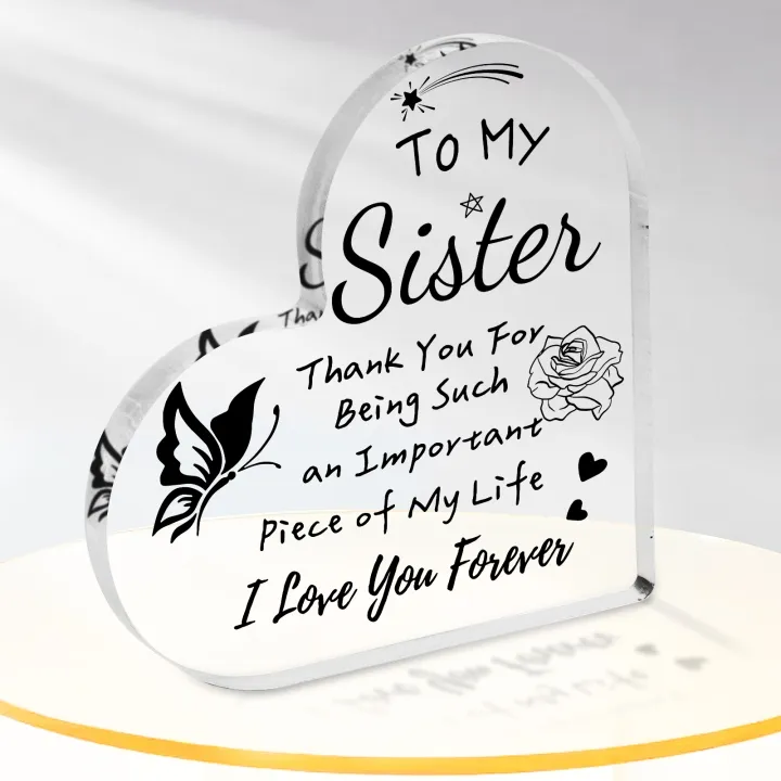 1pc Transparent Acrylic Heart-shaped Slogan Graphic Craft Plaque ...