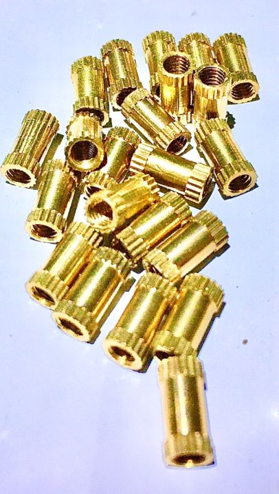 10Pcs M3 8x4mm Brass Pure Copper Metric Thread Injection Molding Knurl ...