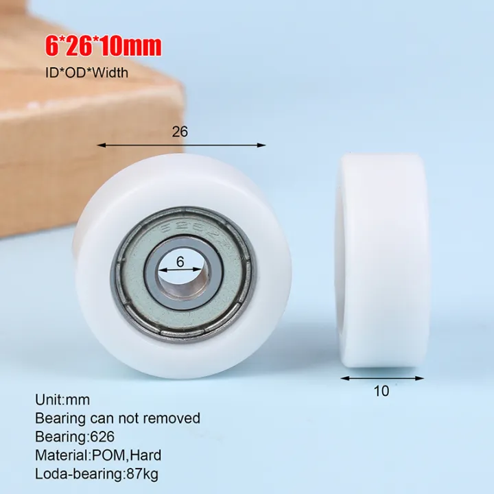 Reliable Performance 6*26*10mm Nylon Pulley, Sliding Conveyor Wheel POM ...