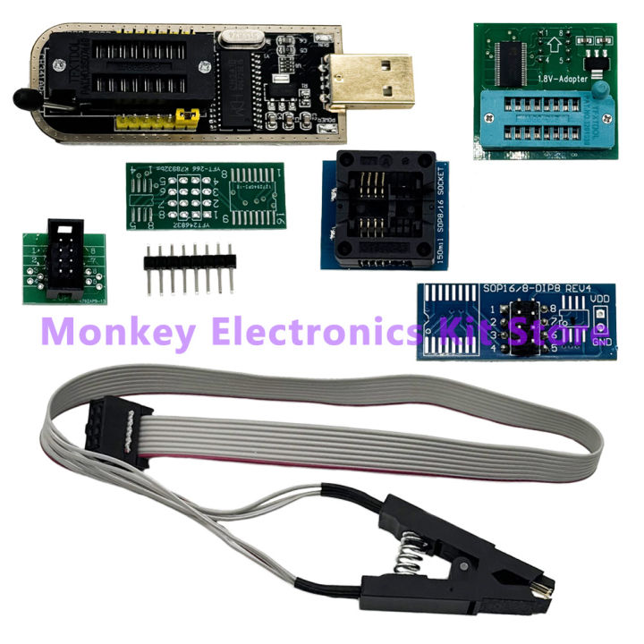CH341A/B Programmer Module DIY KIT 24 25 Series EEPROM Flash BIOS USB ...