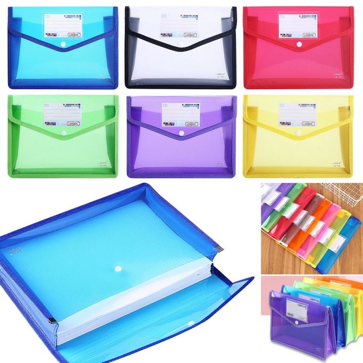 A4 Plastic File Folders Large Capacity Office Document Bag Pouch ...