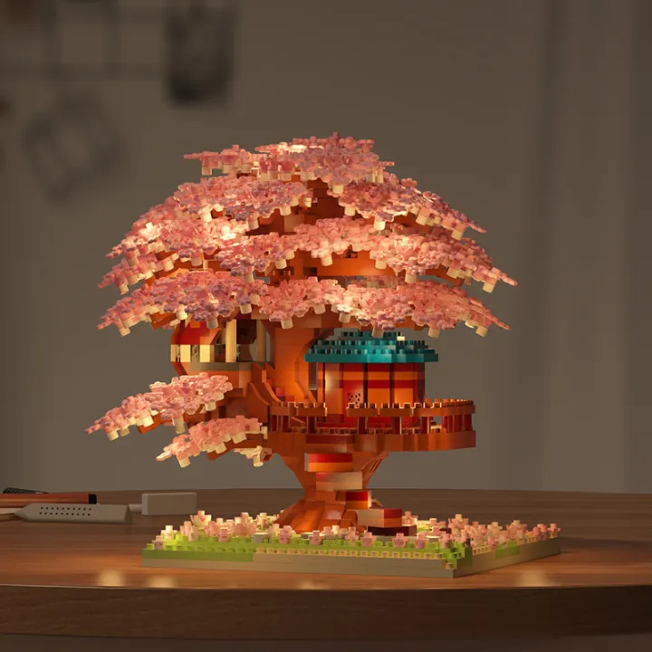 Flowers Tree Christmas DIY House Micro Building Blocks Block Assembly ...