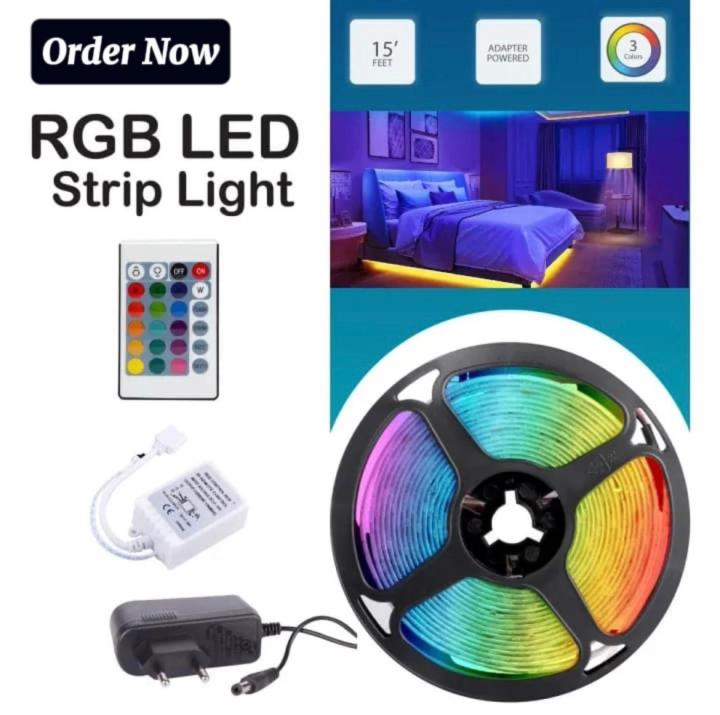 RGB LED Strip Lights 14-15Feet approx. Self-Adhesive Waterproof Color ...