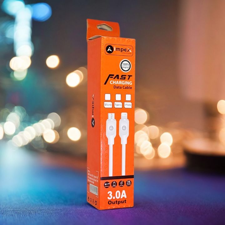 Impex Super Fast Charging 3.0A Micro OD4 Cable Model-C-50 Black | Daraz ...