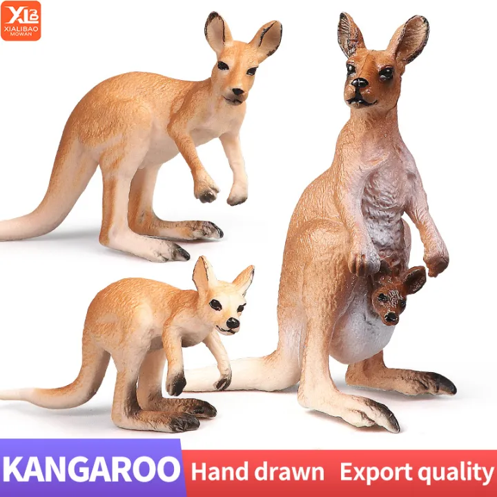 New Wildlife World Kangaroo Set Solid Simulation Animal Action Figures ...