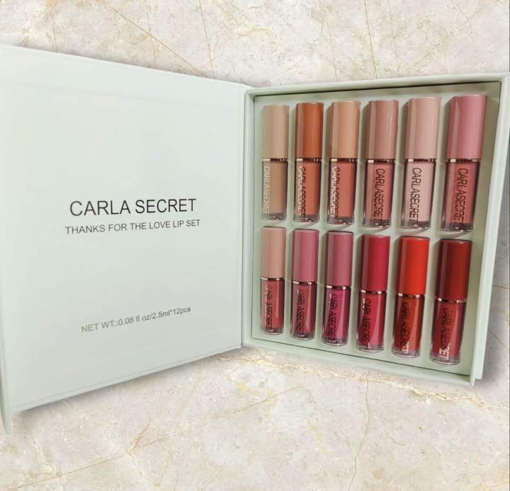 Carla Secret “Thanks for the Love” 12-Piece Lip Gloss Set | Daraz.pk