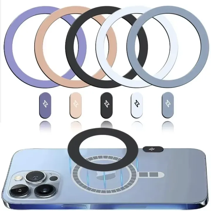 5-1Pcs Metal Plate Sticker Rings for Iphone15 16 13 Magnetic Adhesive ...