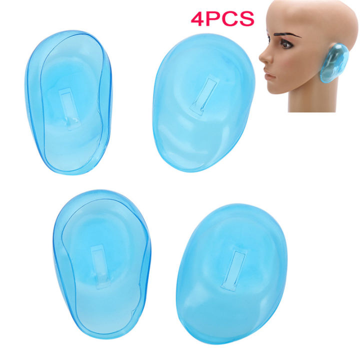 2Pair/4pcs Hair Dye Shield Protect Earmuffs Clear Silicone Ear Cover ...