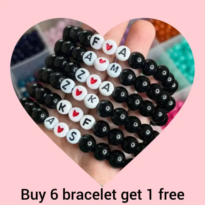 buy 6 Brecelet get 1 free customize name Bracelet | Daraz.pk
