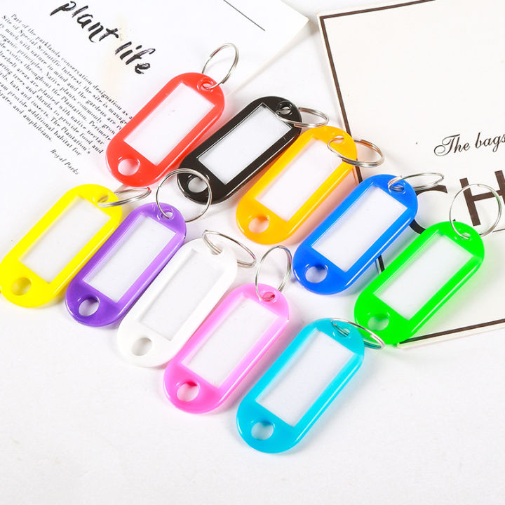 50pcs Colourful Plastic Key Chain Key Tags with Window For DIY Key ...