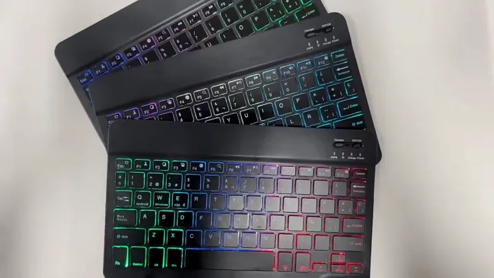 Mini Bluetooth Keyboard RGB Wireless Keyboard 10 inch Backlit Keyboard ...