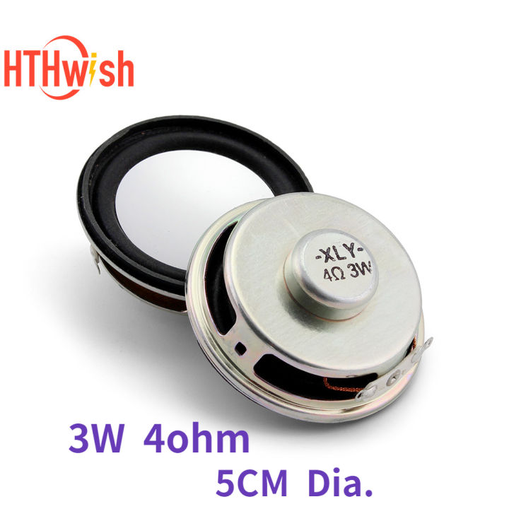 2PCS Mini Speaker 3W 4R Diameter 50MM Mini Amplifier Rubber Gasket Loudspeaker Trumpet 3 Watt 4 ...