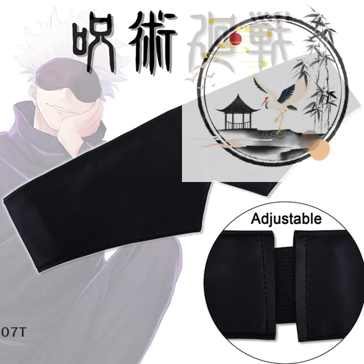 Gojo Mask Blindfold Cosplay Prop Anime Black Man Woman Hair Band ...