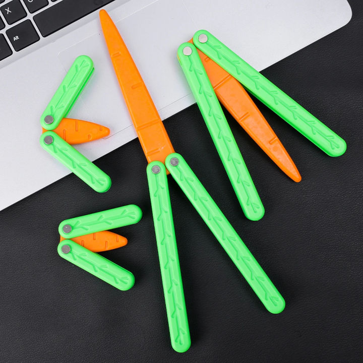 Simulation Carrot Butterfly Knife Gravity 3D Printed Plastic Folding ...