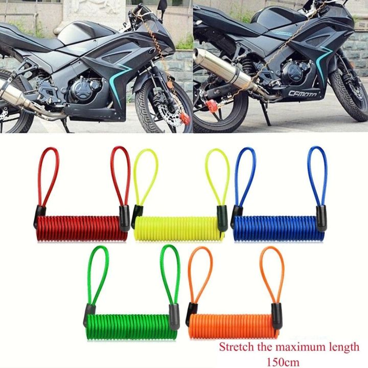 Bike Spring Cable Lock Anti-Theft Rope Alarm Disc Lock Bicycle Security ...