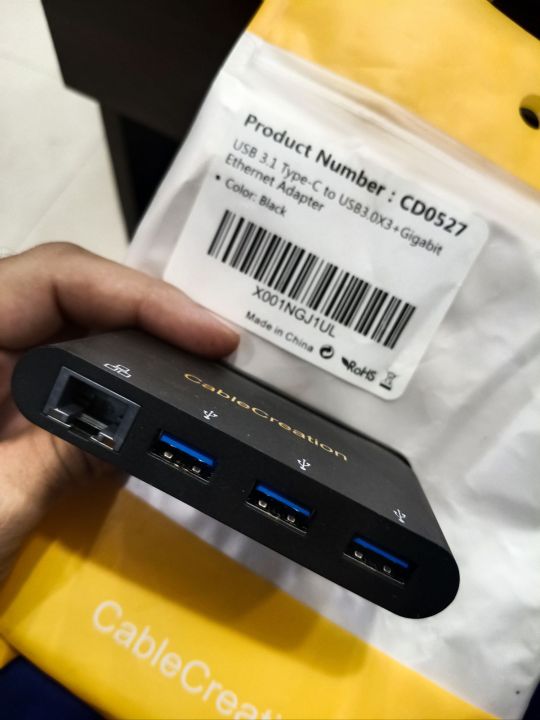 Type C to lan ( giga ) & usb hub 3 ports USB 3.0 cable creation | Daraz.pk