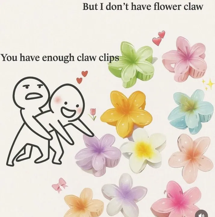 Flower Claw Clips Cherry Floral Design claw clip – Strong Grip Style ...