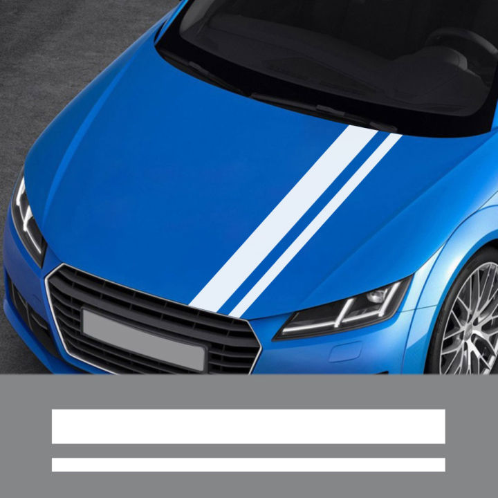 Universal Car Hood Cover Sticker Classic Stripes Graphics Styling Vinyl ...