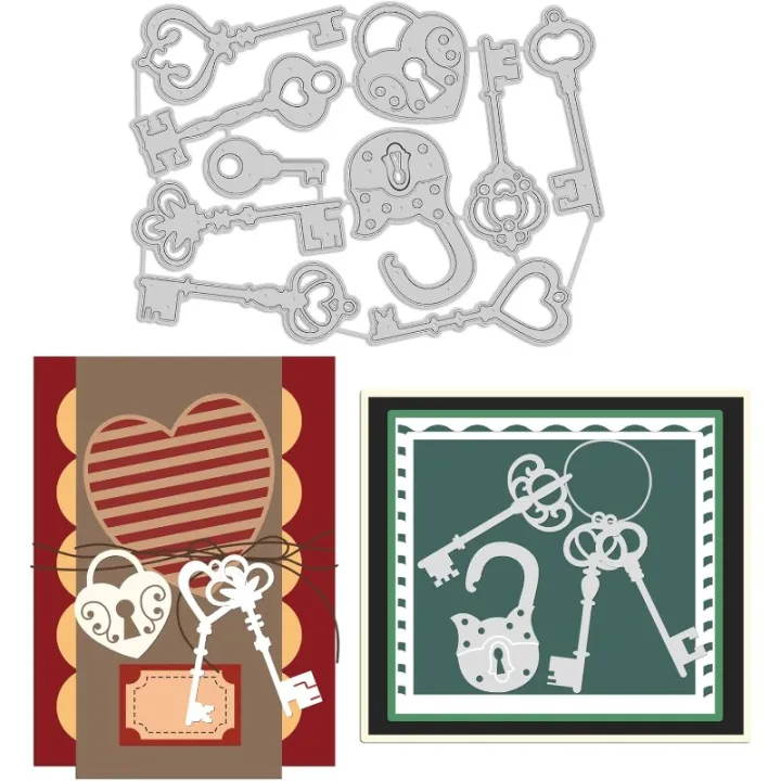 Vintage Keys Embossing Template Locks Carbon Steel Die Cuts Keys Die ...