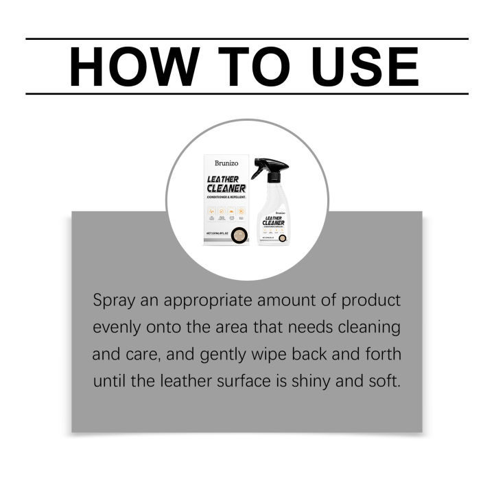 Leather Cleaner Conditioner Spray Gentle Formula Deep Cleaning Oil ...