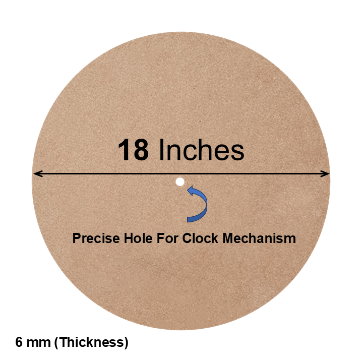 MDF Clock Base | 18 Inch Diameter | 6mm Thick MDF Clock Base for Resin ...