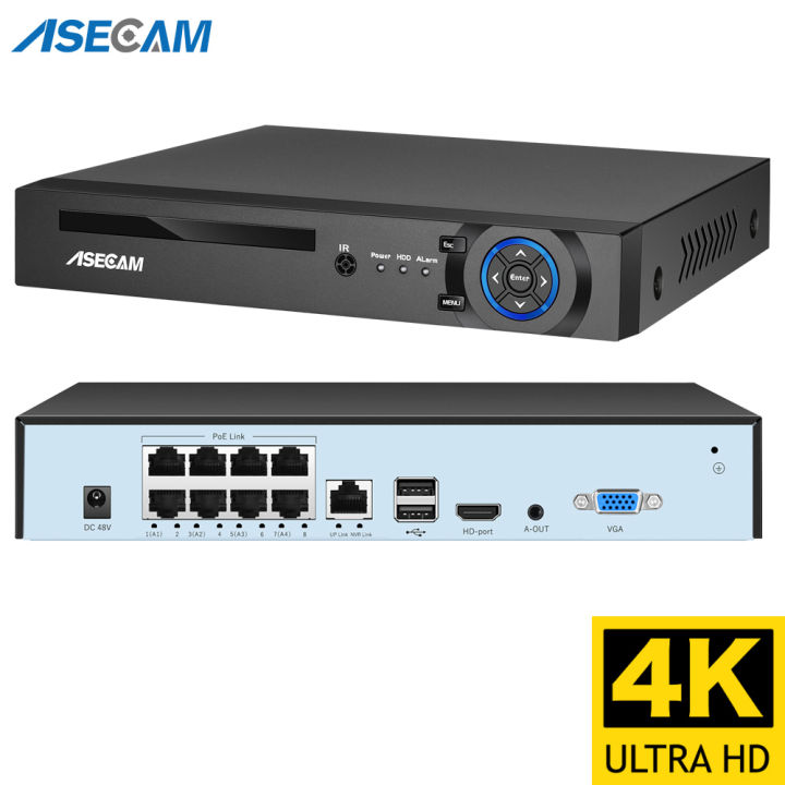 4k Ultra HD POE NVR Video Recorder Onvif H.265 48V Face Detection IP ...