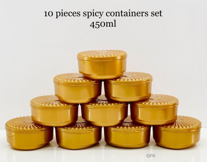 10 Pieces Spicy Container Set 450ml | Daraz.lk