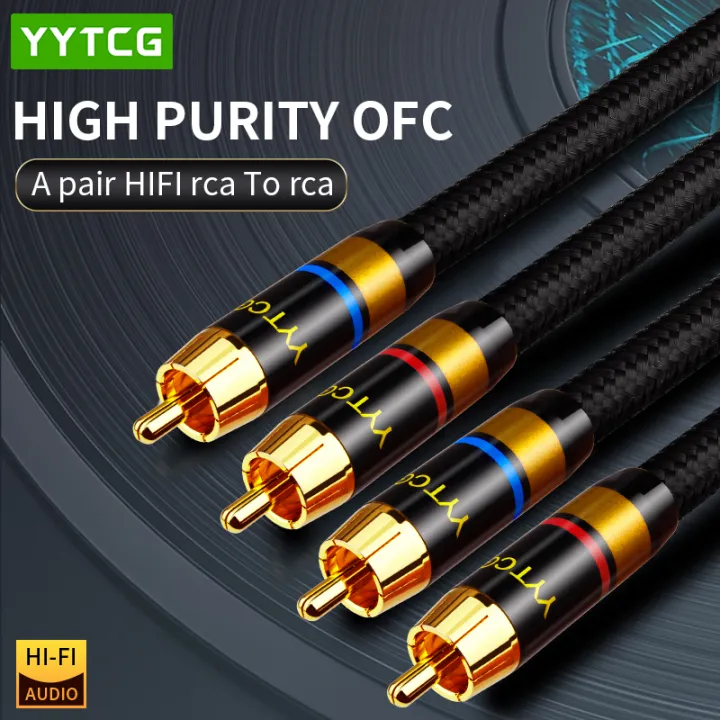 YYTCG 2 to 2RCA Interconnect Cable For Amplifier DAC TV DVD High ...